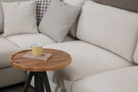 Rohová sedačka s integrovaným stolkem Bellona 428 cm béžová - levá