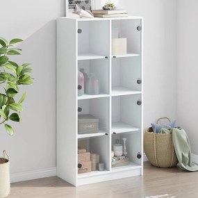Highboard s dvířky bílý 68 x 37 x 142 cm kompozitní dřevo 3295857