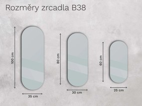 Modré zrcadlo Base B38 25×60