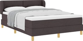 Postel s boxspringem s čelo Tmavě hnědá 140 x 200 cm textil 3340216