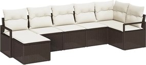 Set pohovek 7 ks Hnědá polyratan 3346468