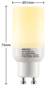 Arcchio LED trubková žárovka GU10 3W 3 000K 4ks