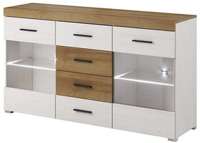 komoda FELIX WT150 LED, borovice andersen/dub riviera