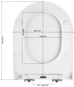 Gamma D8, WC sedátko 470x365 mm, polypropylen, SoftClose, EasyClean, bílá lesklá, GMA-D8