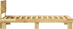 Rám postele s čelem bez matrace 75x190 cm Dubový masiv 3315727
