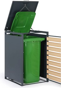 Přístřešek na popelnici 240 l, 1160 x 695 x 800 mm, dekor dřeva
