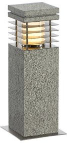 SLV 231410 Arrock Granite 40, venkovní sloupek z žuly sůl/pepř, 1x15W, výška 40cm, IP44