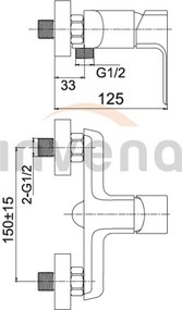 Invena Nyks, nástěnná sprchová baterie, chrom lesklý, INV-BN-28-001-S