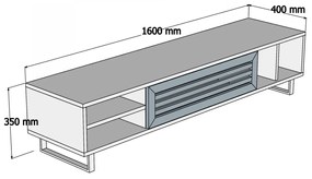 TV stolek Safir 160 cm antracit/hnědý