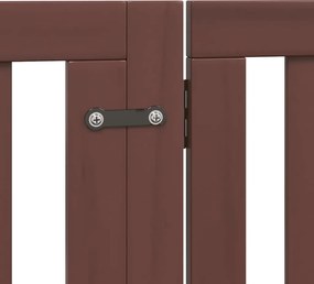 Zábrana pro psy s dvířky skládací 12 panelů hnědá 960 cm topol 3155692