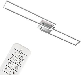 Briloner CCT LED designové stropní svítidlo, nastavitelná teplota světla + jas. (obdélníkový (chrom))