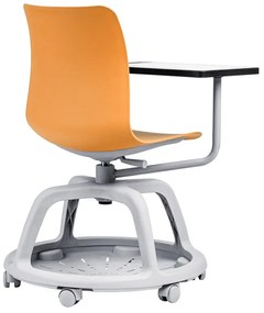 Studentská židle na kolečkách COLLEGE s otočným stolkem a úložným prostorem