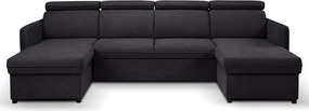 Rozkládací rohová sedačka BARONA U černá