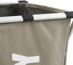 MSV LAUNDRY koš na prádlo skládací šedo-hnědý / 50 l / polyester, hlin