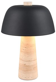 Černá/béžová stolní lampa s kovovým stínidlem (výška 41 cm) Timba – Trio Select