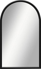 HOMCOM nástěnné zrcadlo s obloukem, 110 x 65 cm, dřevěný rám, obloukové zrcadlo pro obývací pokoj, ložnici, chodbu, černé
