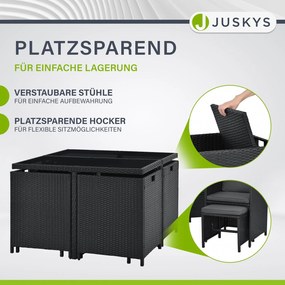Juskys Polyratanová zahradní sestava Baracoa pro 8 osob Velikost: L