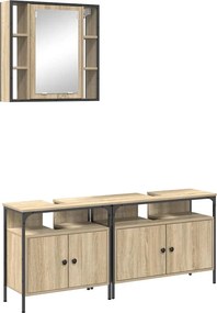 Sada koupelnového nábytku 3 ks Hnědá 80 x 30 x 60 cm 3345147