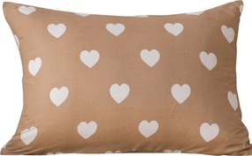 Povlak na polštář z mikrovlákna CARAMHEART 50x70 cm, hnědý