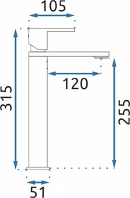 Rea Flip, vysoká umyvadlová baterie, chrom lesklý, REA-B2006
