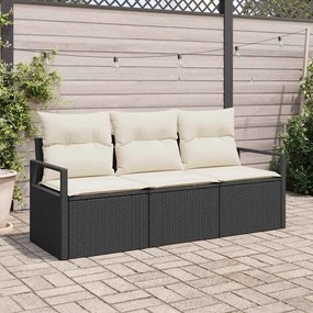 Set pohovek 3 ks Černá polyratan 3346237