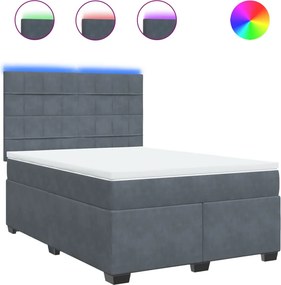Box spring postel s matrací tmavě šedý 140 x 190 cm samet 3293207