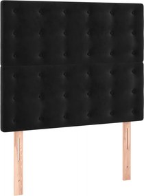 Box spring postel s matrací černá 90x200 cm samet 3138063