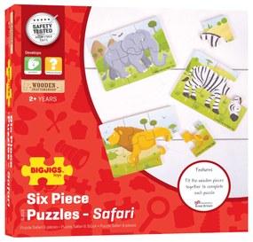 Bigjigs Toys Puzzle 3v1 safari zvířátka