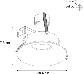 Chytré zapuštěné bodové svítidlo černé vč. Wifi GU10 50mm - Gijs