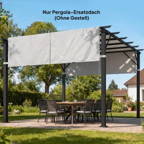 Náhradní střecha na pergolu s UV ochranou, markýza na zastřešení terasy pro pavilon 3 x 3 m, světle šedá