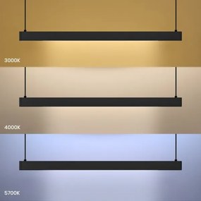 LED Lustr na lanku LINEA LED/36W/230V 3000/4000/5700K CRI 90 černá