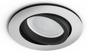 Philips Chytré LED zapuštěné bodové svítidlo Centura GU10 / 5,7 W / bílá a barevná ambiance / stříbrná