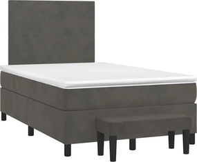 Box spring postel s matrací tmavě šedý 120x190 cm samet 3270458