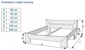 Lucatec Dřevěná postel Galileo 200x90 Jádrový buk