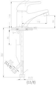RAV Slezák SAJ026.0 - Umyvadlová baterie JUNIOR 11 cm červená/žlutá