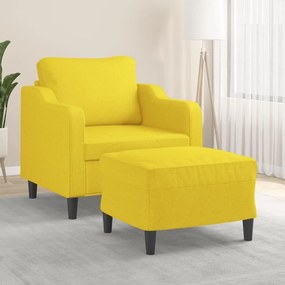 Křeslo s podnožkou světle žluté 60 cm textil 3201132