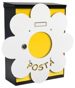 MIA box Daisy Y - poštovní schránka s výměnným krytem a jmenovkou, květina