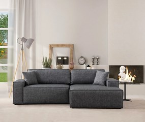 Hanah Home Rohová pohovka PIRLO tmavě šedá pravá