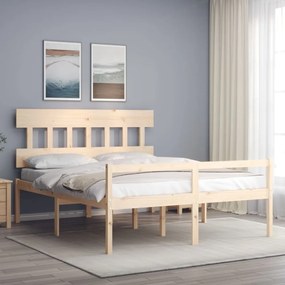 Rám postele s čelem 160 x 200 cm masivní dřevo,  3195426 HangarStore.cz