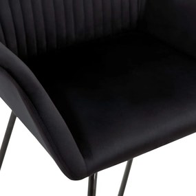 Jídelní židle 2 ks černé samet,  249805