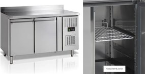 Tefcold GC72 – Chladicí stůl nerez 2 dveřový, šířka 136 cm, včetně pracovní desky (16438) – záruka 2 roky