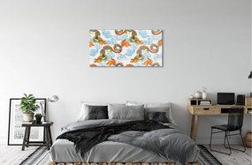 akrylový obraz Japonské barevné draky 100x50 cm