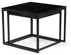GAB Konferenční stolky VEROLA, 65/55 cm Barva dřeva: Černá Mramor