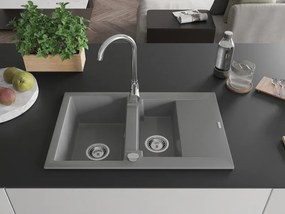 Mexen Gaspar - dřez granitový 73,7x47,5cm, 1,5-komorový, šedá, 6507731505-71