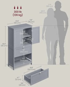 Koupelnová skříňka Vasagle Swede 110 cm šedá