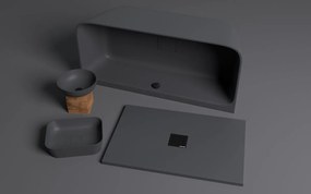 Polysan Flexia sprchová vanička 150 x 80 cm s možností úpravy rozměru litý mramor antracit matná 72901.51