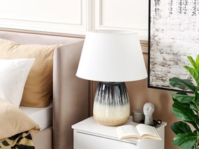 Keramická stolní lampa šedá/ béžová CIDRA Beliani