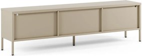 Krémový kovový TV stolek 160x50x35 cm Fayna – Marckeric
