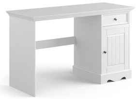 Bílý nábytek Psací stůl Belluno Elegante - malý, bílý, masiv, borovice