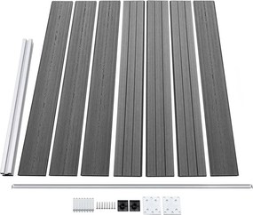 Set plotových dílců WPC 353 x 146 cm šedý 3070455